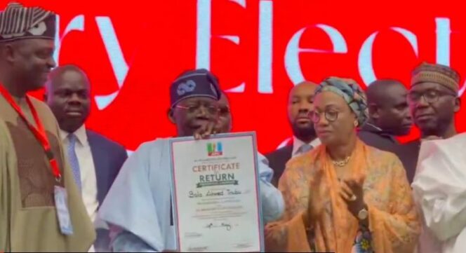 JUST IN: Tinubu receives certificate of return as APC 2027 presidential ...